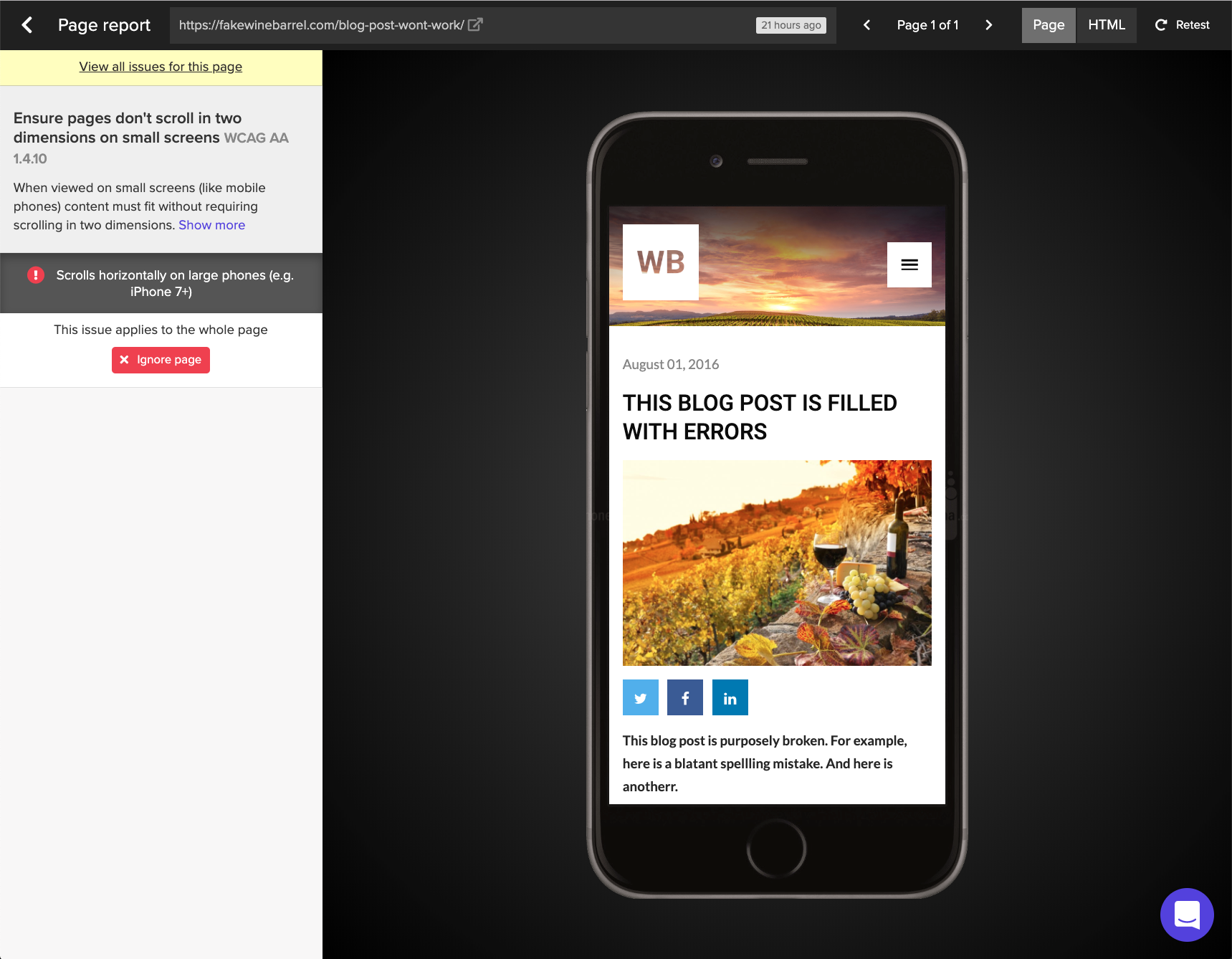 Silktide Snapshot Support » Comparing Sitebeam with Silktide